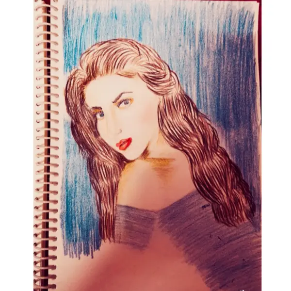 colored pencil girl drawing - Cool Web Fun